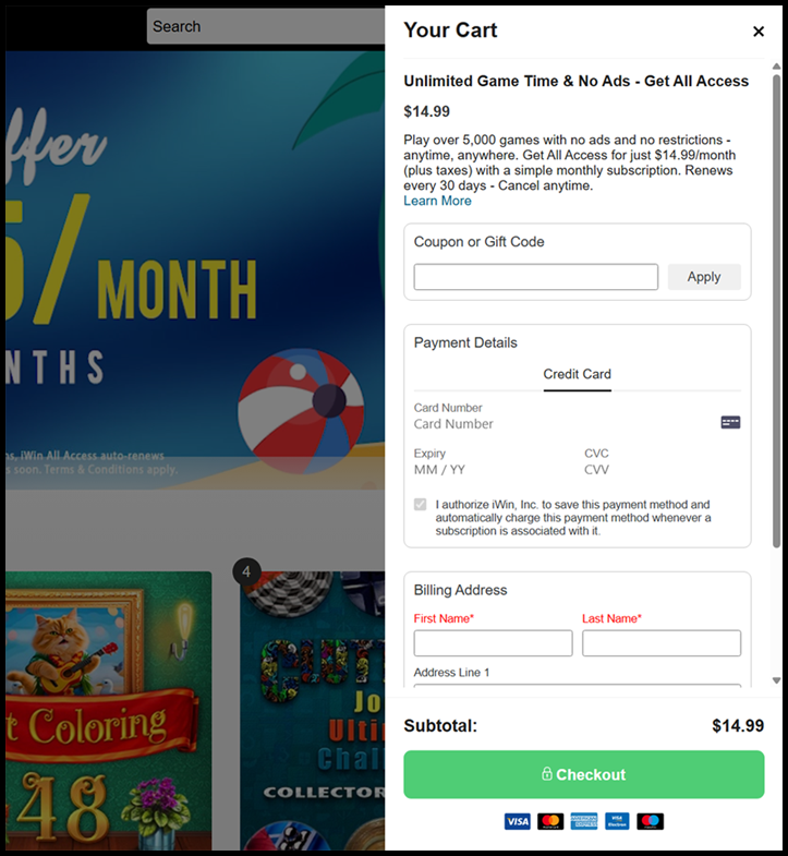 How do I sign up for an iWin All Access subscription? – iWin Support Portal